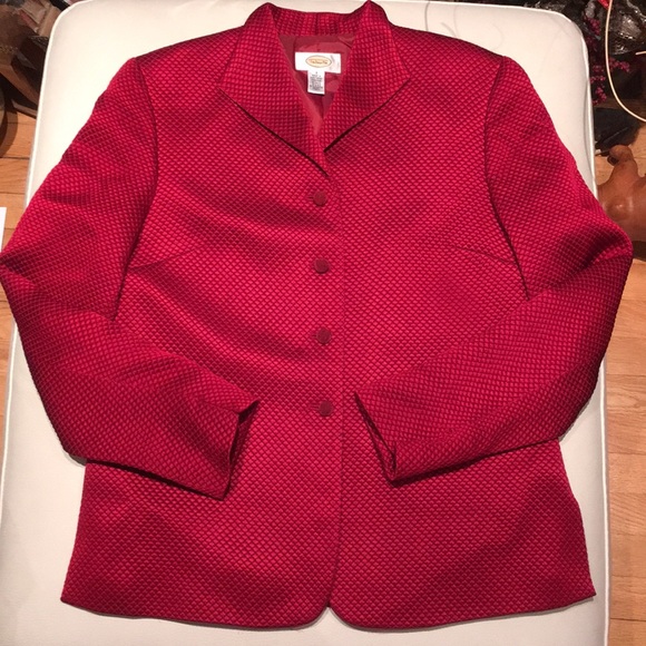 Talbots | Jackets & Coats | Talbots Silk Wool Red Textured Jacket ...
